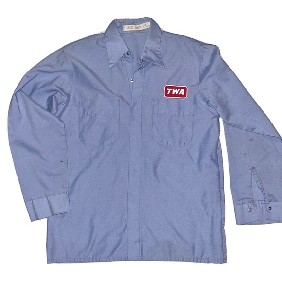 Vintage | Shirts | Rare Twa Vintage Employee Uniform Mens Fits Medium ...